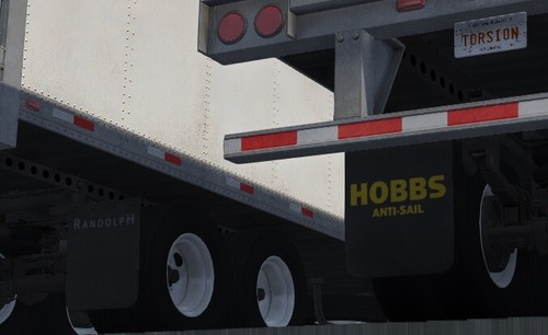 TAMIYA 1/14 SCALE YELLOW HOBBS ANTI-SAIL TRAILER MUD FLAPS VINYL DIE ...
