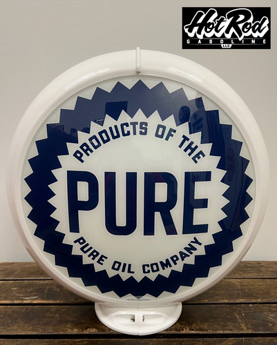 PURE GASOLINE Reproduction 13.5" Gas Pump Globe - (White Body) | eBay