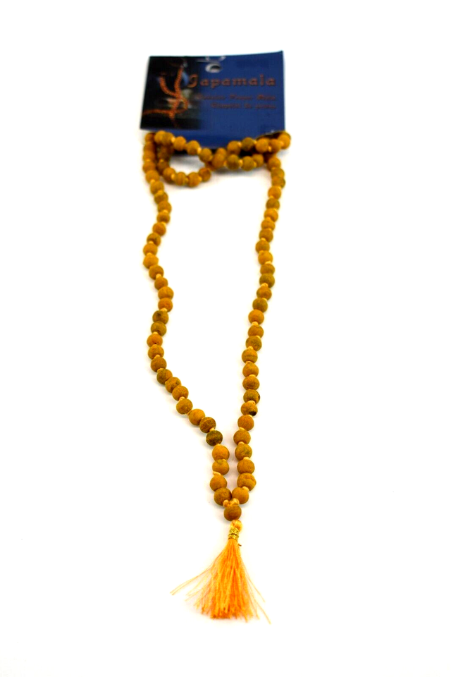 Japa Mala Turmeric Beads Prayer Meditation Rosary Necklace Worship ...