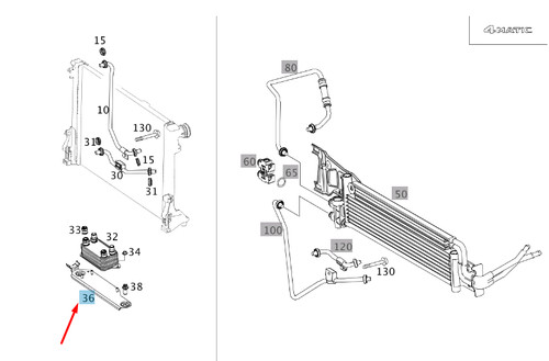 NEW MERCEDES-BENZ C W204 TRANSMISSION OIL COOLER BRACKET A2045040640 ...