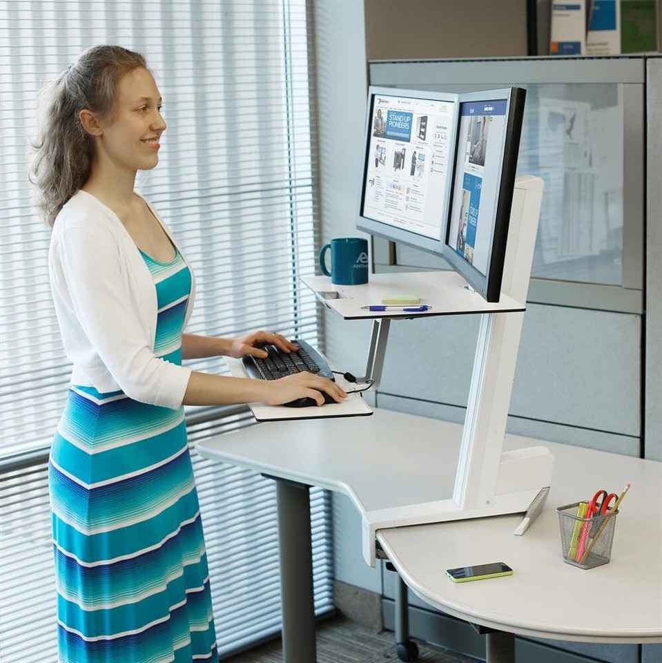 Ergotron – WorkFit-S Dual Monitor Standing Desk Converter, Sit Stand ...
