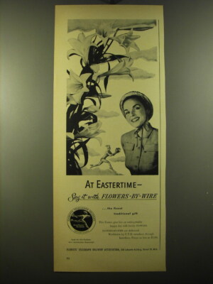 1950 FTD Flowers Ad - At Eastertime - say it with Flowers-by-wire | eBay