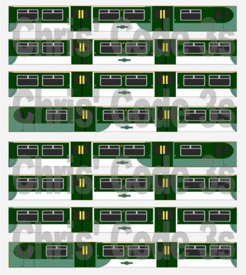 Adhesive Vinyl Coach Decal OO gauge Class 455 - Southern Trains suit ...