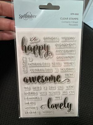 Spellbinders clear stamps saying set STP-002 | eBay