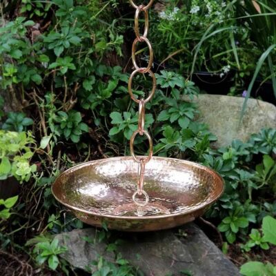 Hand Hammered Copper Polished Rain Chain Basin - 16.5 inch Diameter | eBay