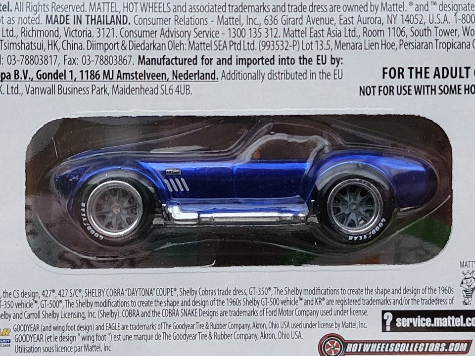 Hot Wheels RLC Rare Shelby Cobra 427 S/C LOW NUMBER #283/4000 ORIGINAL ...