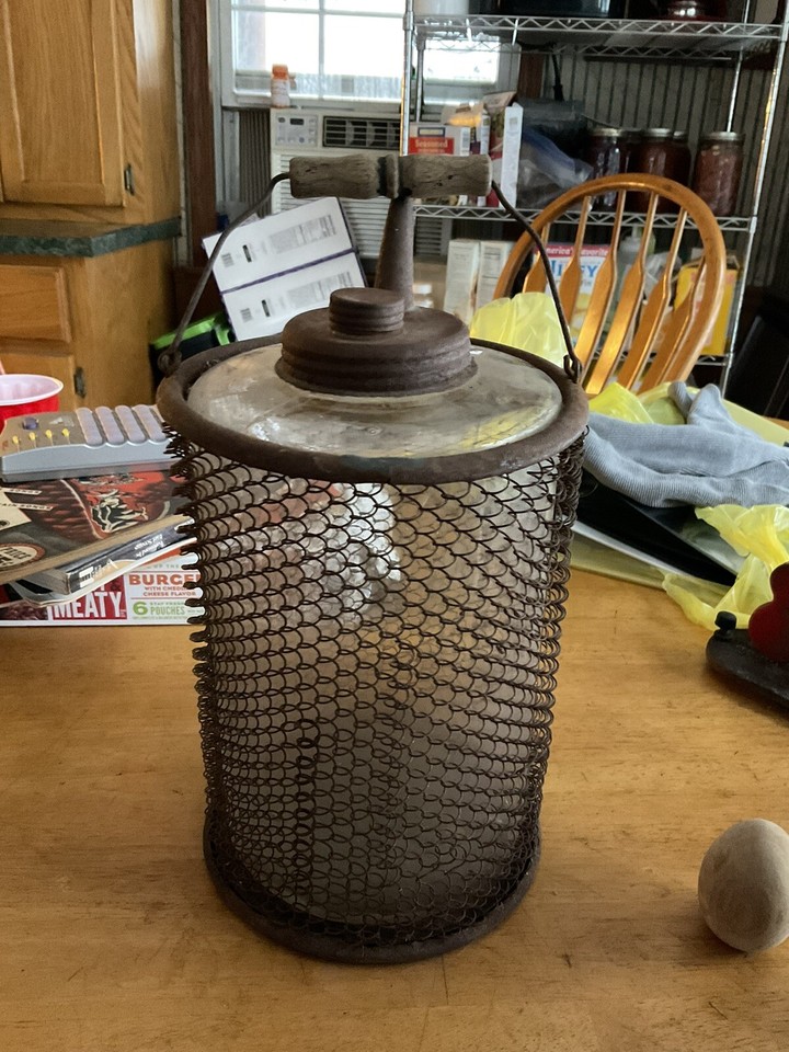 Early Glass Kerosene Fuel Coal Oil Lamp Filler Jug Ohio Lantern Co ...