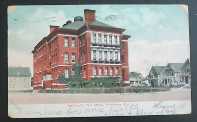 Washington Park School Providence RI Posted DB Postcard | eBay