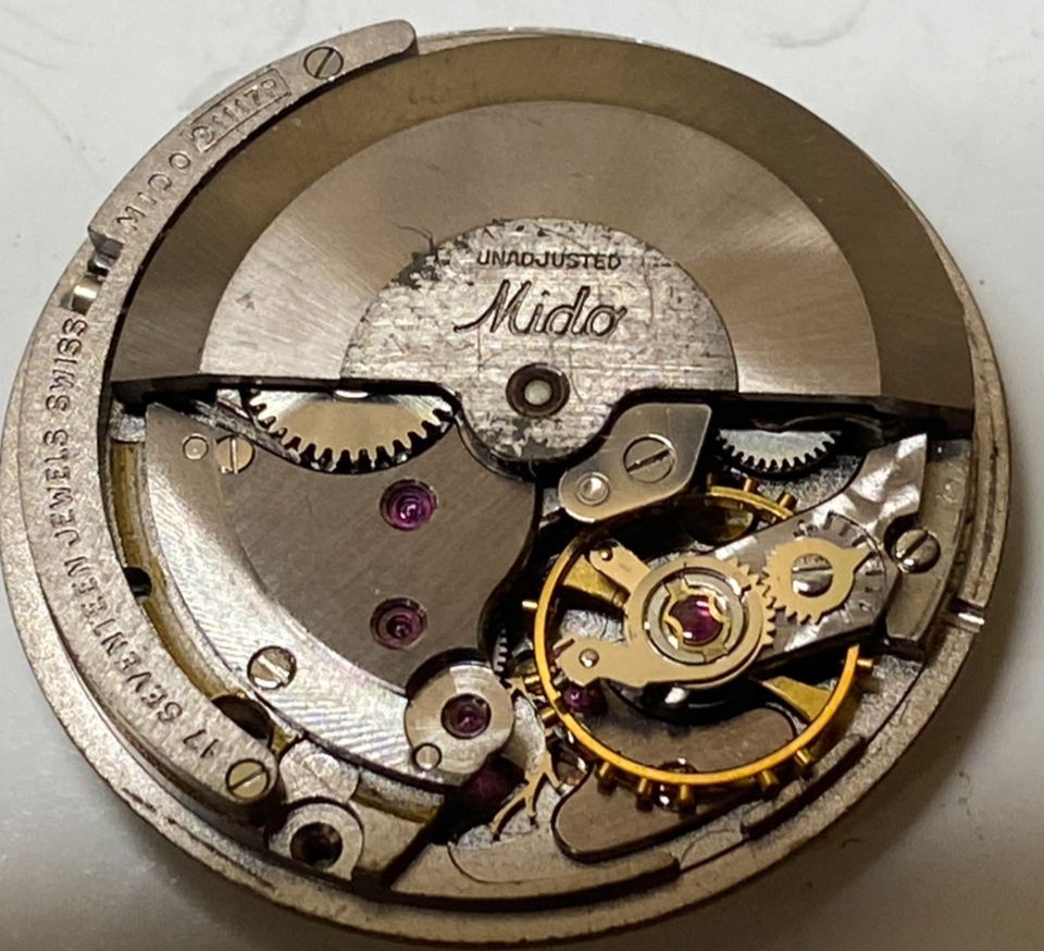 Mido Men Wrist Watch Movement W/Dial & Hands, Power Wind, 17 Jewels ...