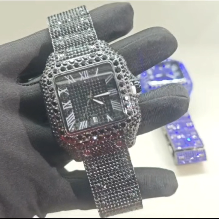 BRAND NEW! PURPLE 2025 Mens ICED OUT MOISSANITE/DIAMOND SIMULATED ...