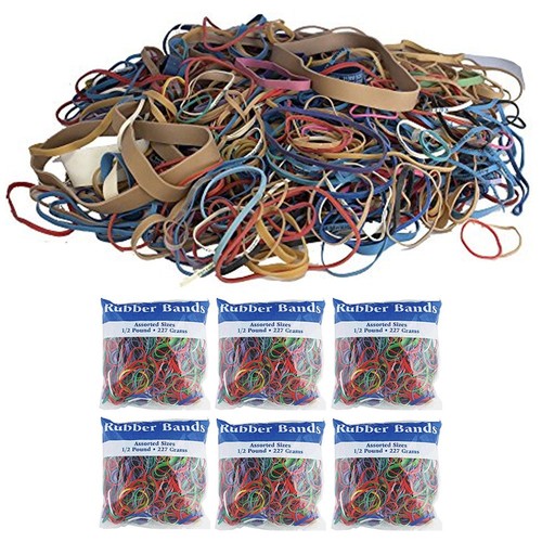 3 Pounds Multicolor Rubber Bands Assorted Sizes Home School Office ...