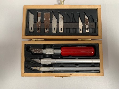 VINTAGE X-ACTO EXACTO KNIFE Wood Working Carving TOOL SET In Box (A8 ...