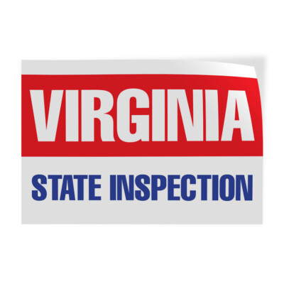 Decal Stickers Virginia State Inspection Vinyl Store Sign Label ...