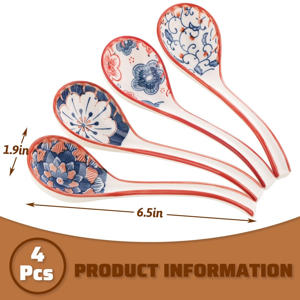 Asian Soup Spoon Ceramic Ramen Spoon Ramen Soup Spoon Chinese Ceramic ...