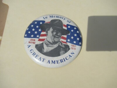 vintage "A Great American" John Wayne pin pinback | eBay