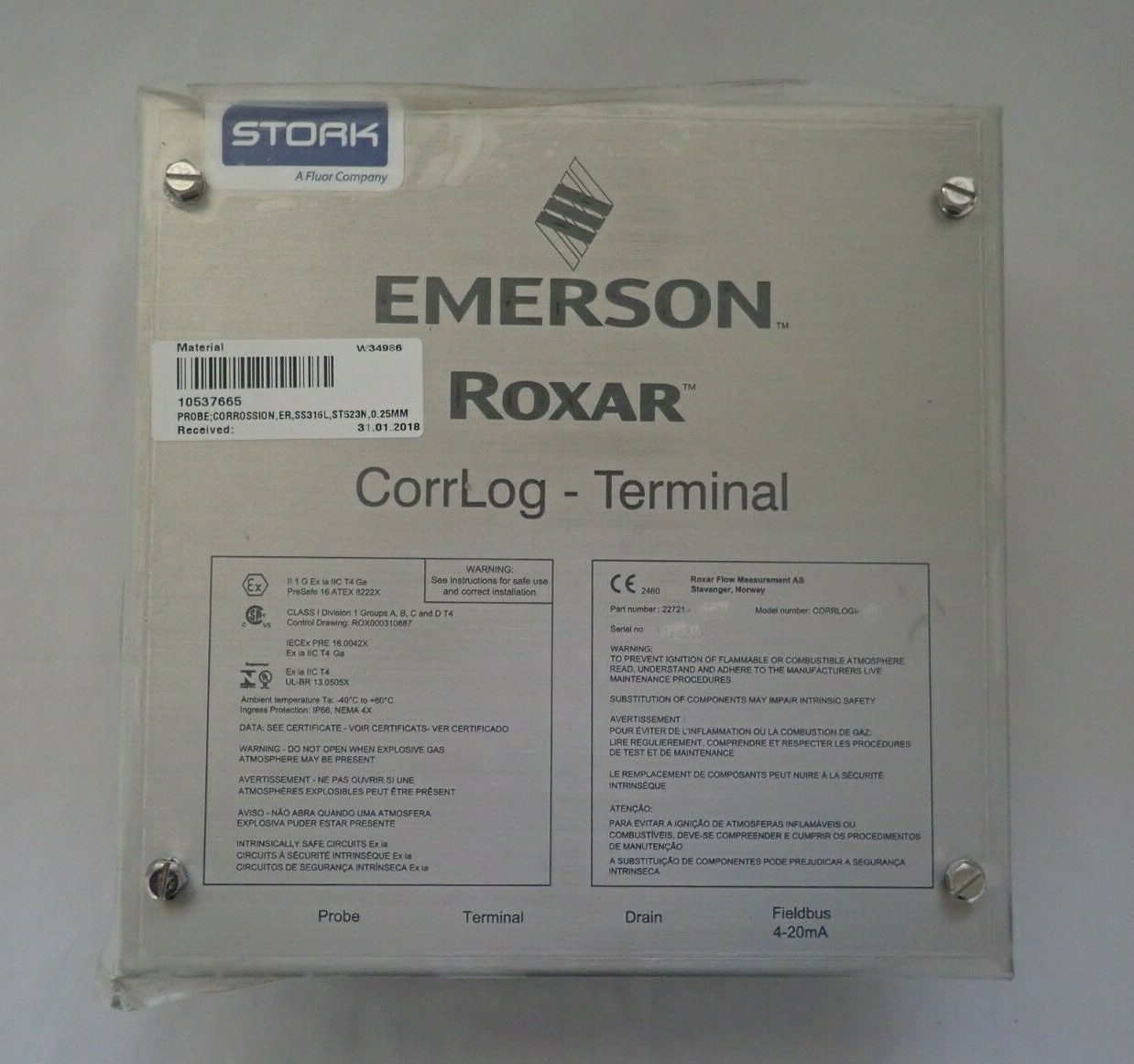 EMERSON 22721 ROXAR CORRLOG CORRLOGI-30 22721-TERM CORROSION MONITOR ...