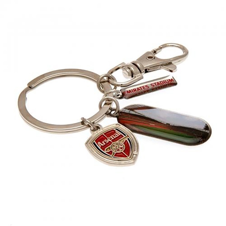 Arsenal FC Keyring Badge Bag Charm Door Key Bottle Opener Torch Leather ...