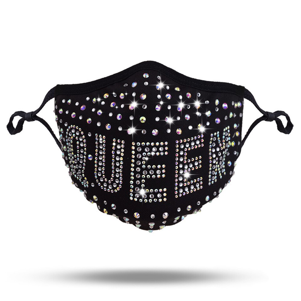 Sparkle Bling Rhinestone Face Mask Washable with Face Mouth Cover ...