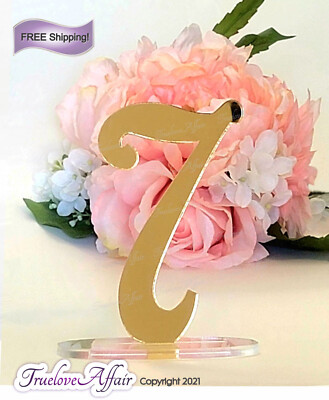 20 Gold Mirror Acrylic Table Numbers, Free Standing ~ 1 through 20 [BLg ...