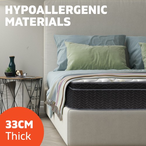 KING SINGLE Mattress Bed Euro Top 9 Zone Pocket Spring Cool Gel Memory ...