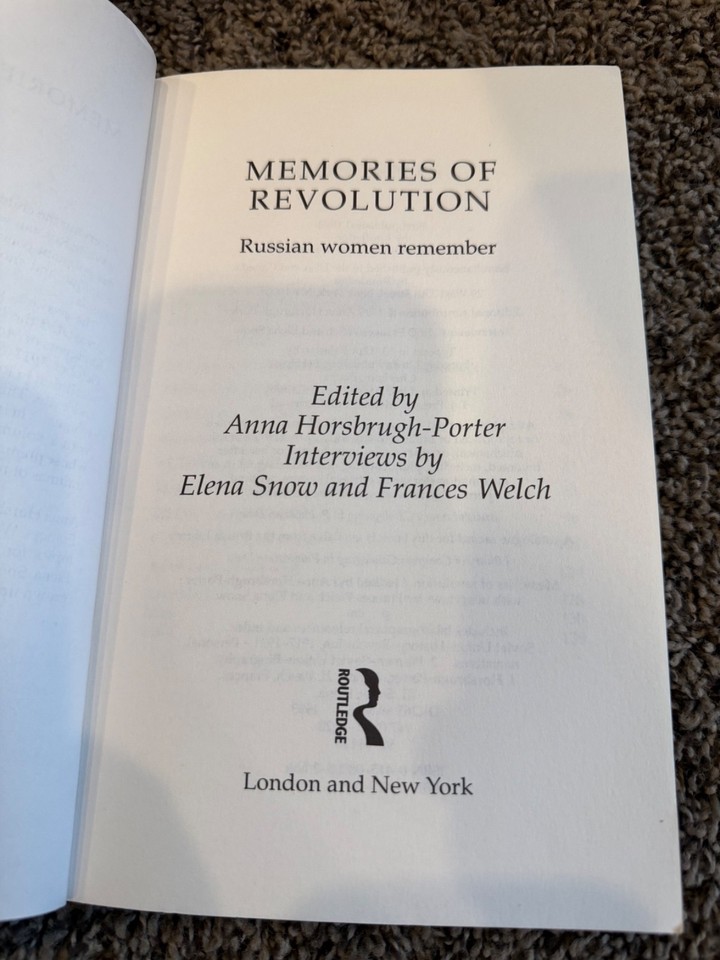 Memories of Revolution : Russian Women Remember Paperback | eBay