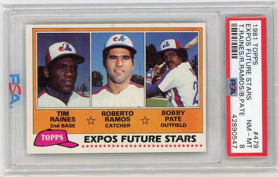 1981 (2) Lot TIM RAINES (HOF) ROOKIE RC Topps TRADED #816 PSA 8/Topps ...