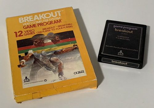 Vintage Atari 2600 BREAKOUT Video Game Cartridge CX2622 - Box - Tested ...