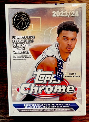 🔥2023-24 Topps Chrome Basketball Blaster Value Box New Factory Sealed ...