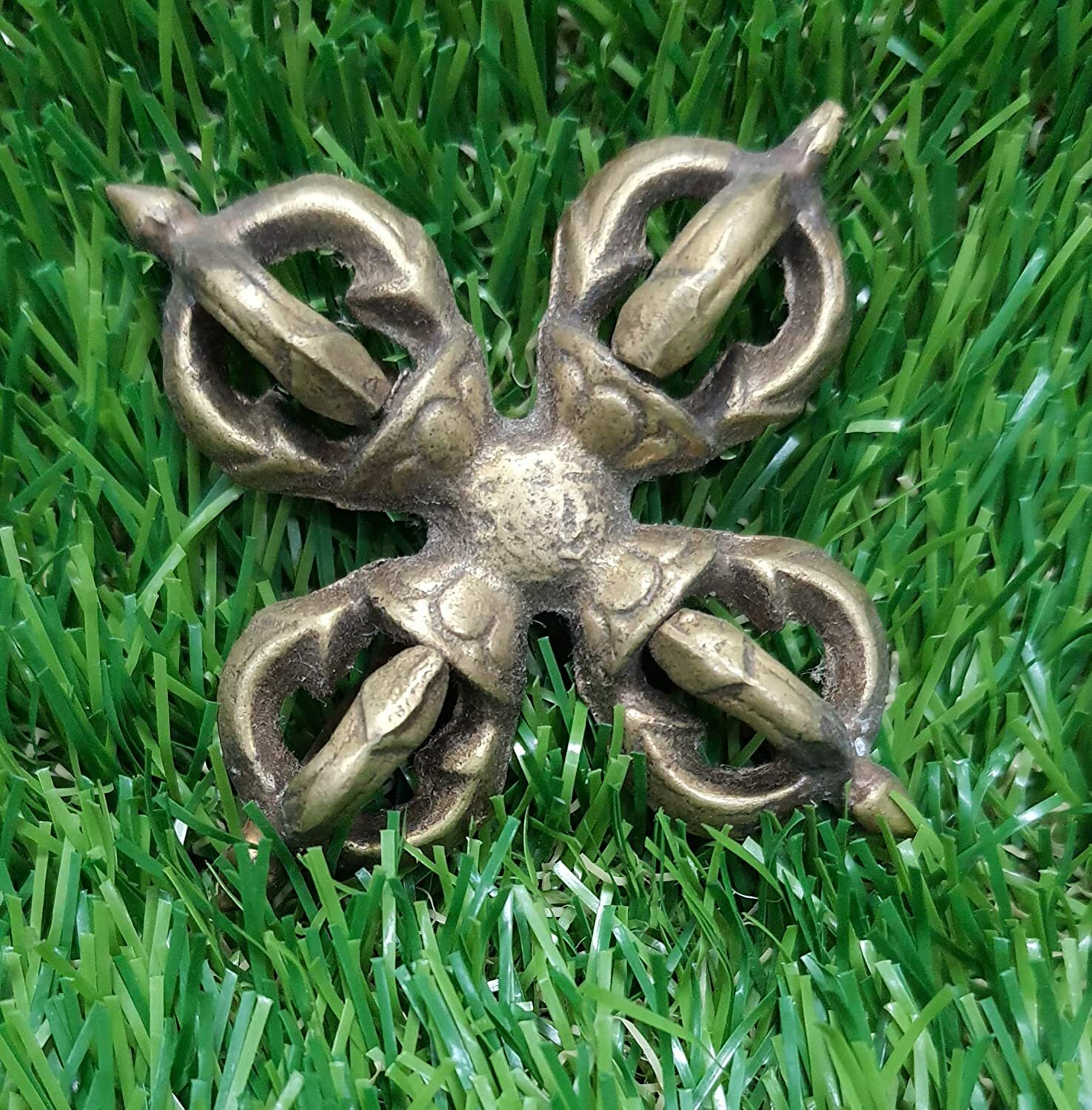 Brass Tibetan Buddhist Style Ritual Double dorjee/Vajra/Table Decor ...