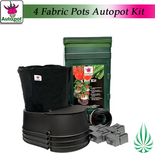 Auto Pot 4 Fabric Pots Kit Plant Driven Watering System Hydroponics ...