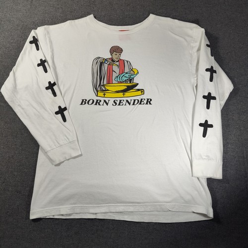 NELK Boys Born Sender Full Send Long Sleeve T Shirt Large White Tee | eBay