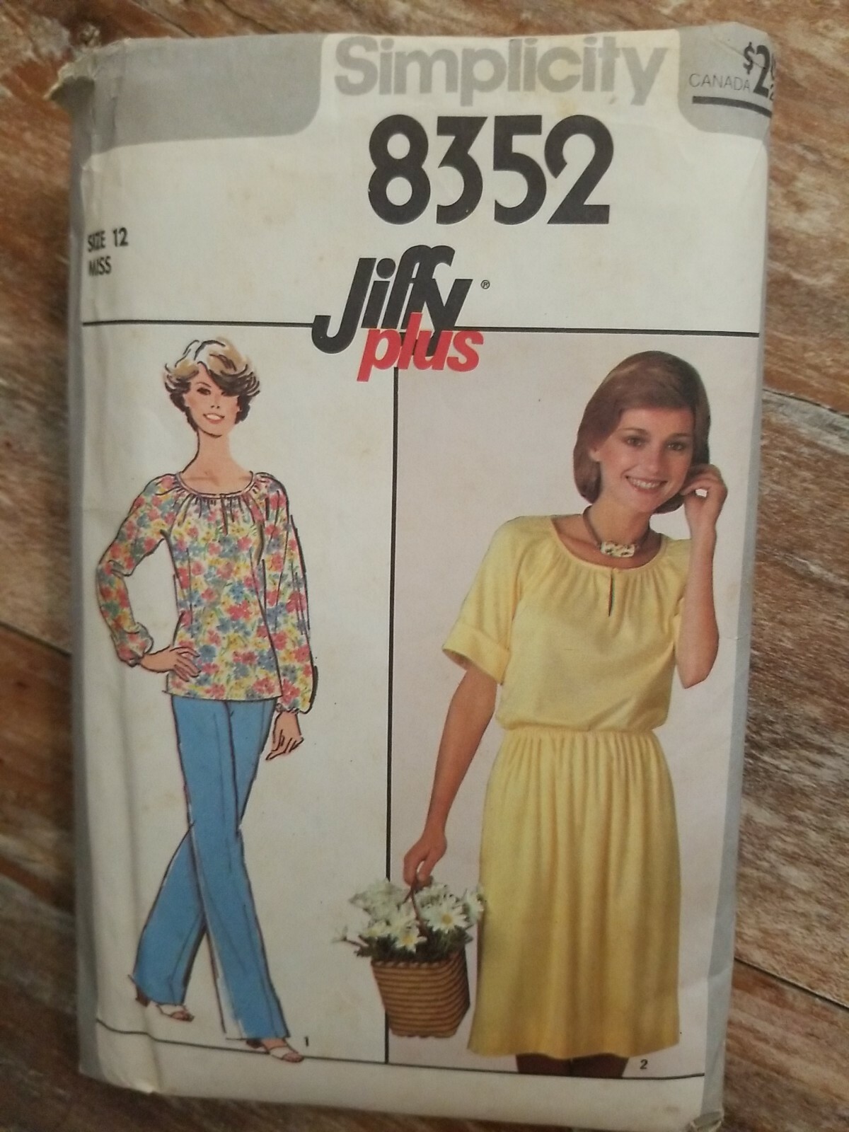 Simplicity Sewing Pattern 8352 VTG 70' Misses Pullover Top Skirt Pants ...