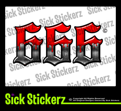 666 Blood Satan Sticker Decal Devil Hell Goth Evil Prank Funny Toolbox ...