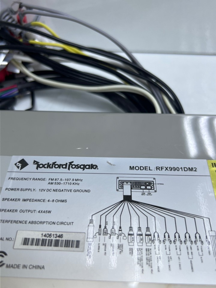 Rockford Fosgate Marine RFX9901DM2 DIN Bluetooth AM/FM/SAT/MP3 Digital ...