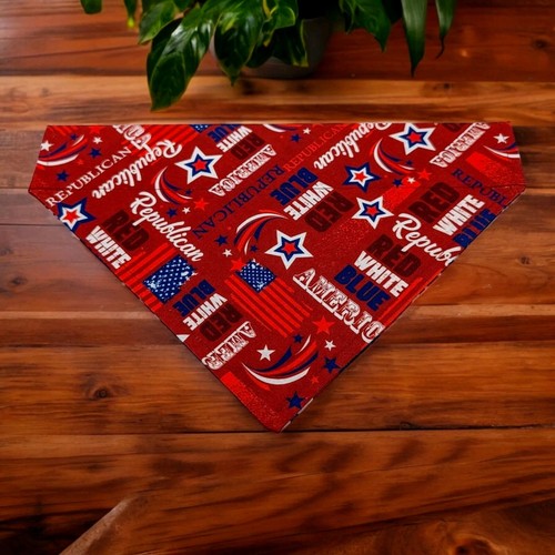 Dog Bandana Over the Collar republican Dog Scarf Trump Slide On Red ...