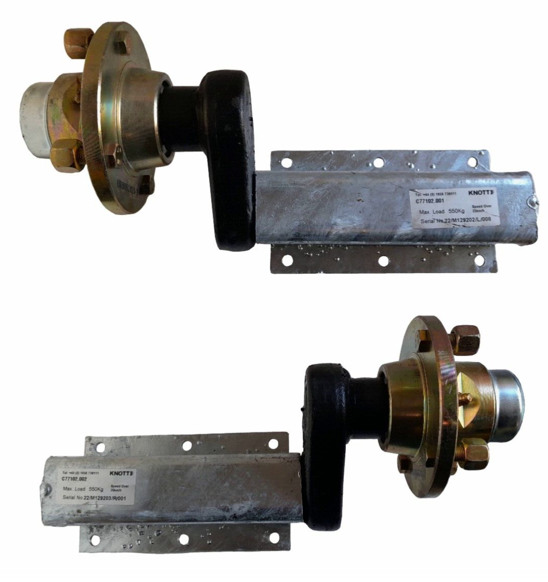 TRAILER SUSPENSION UNITS 500KG WITH HUBS 4" PCD - GALVANIZED BODY | eBay UK