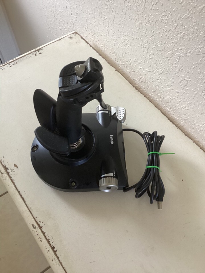 Saitek Cyborg Graphite PC Joystick Game Controller USB Flight Stick ...