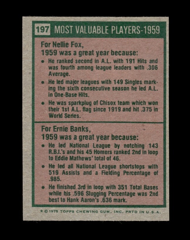 1975 Topps Set-Break #197 1959 Mvp'S NM-MT OR BETTER *GMCARDS* | eBay