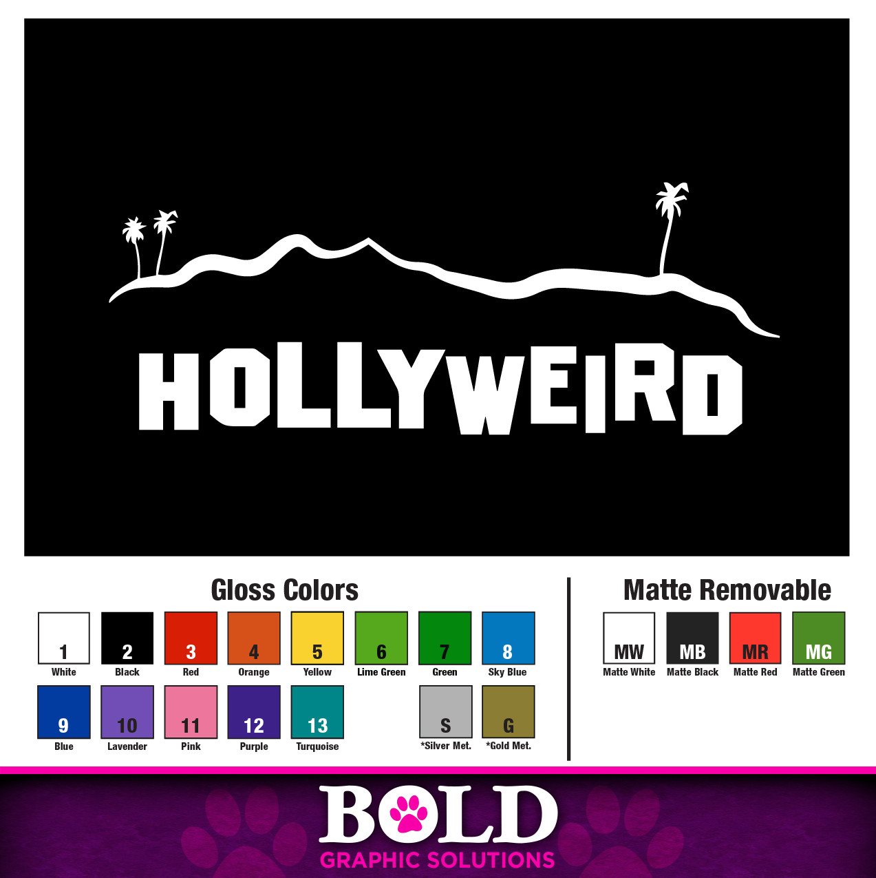 Hollyweird Decal Window Bumper Sticker Car Famous Hollywood Hill Sign ...