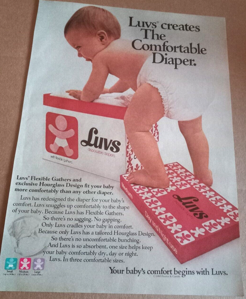 1980 print ad page - LUVS baby Diaper diapers Procter Gamble vintage ...