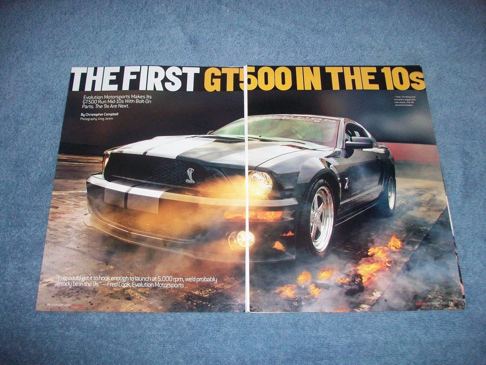 2007 Shelby GT500 Drag Car Article "The First GT500 in the 10's ...