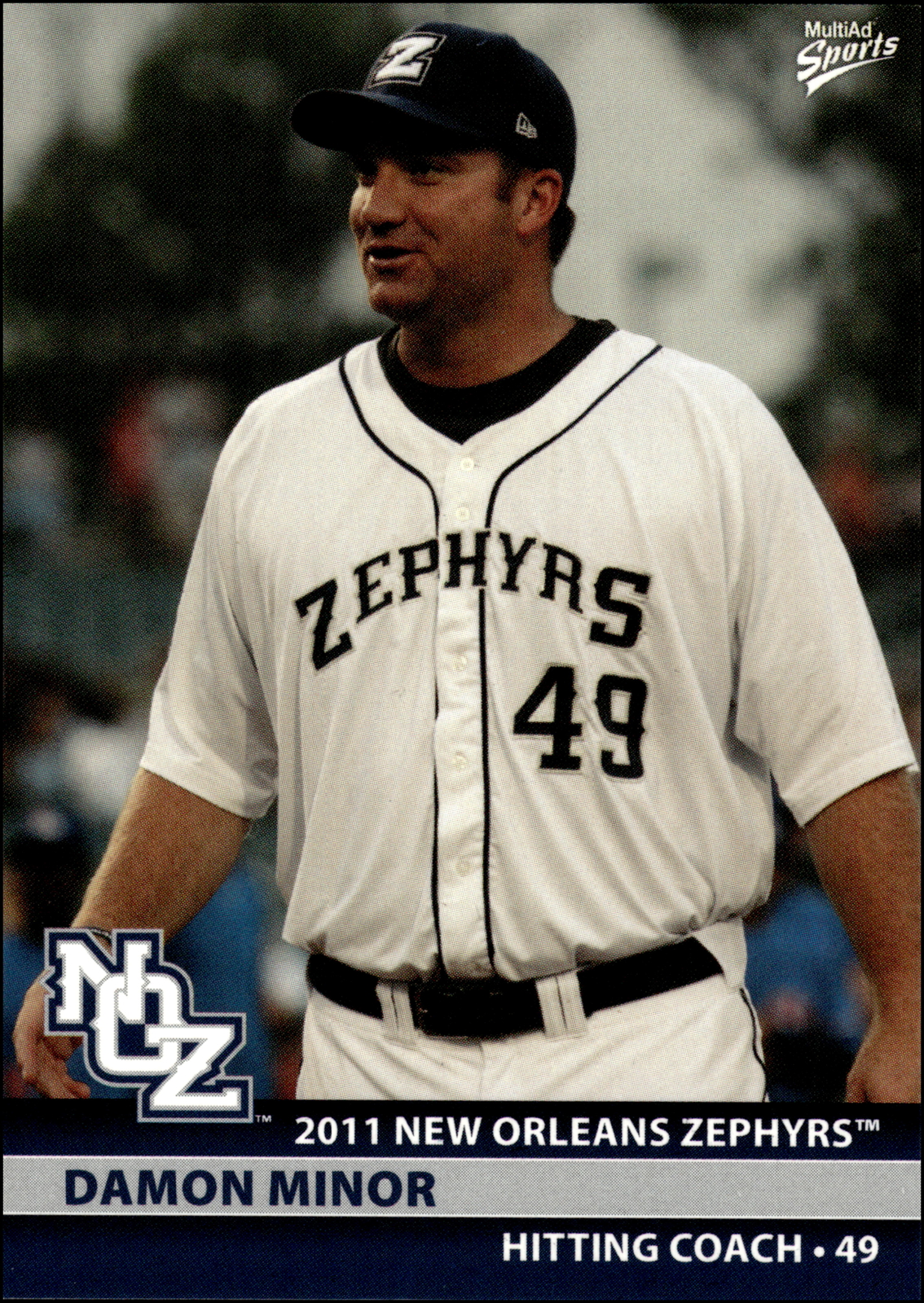 2011 MultiAd New Orleans Zephyrs #33 Damon Minor Coach New Orleans ...