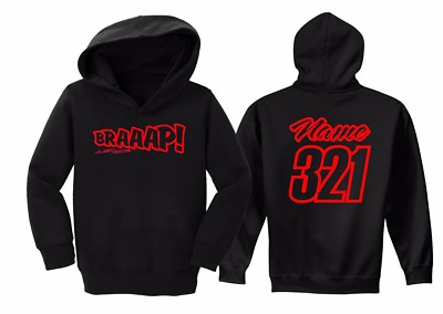 BRAAAP TODDLER HOODIE SWEAT SHIRT CUSTOM NUMBER MOTOCROSS SLED MX MOTO ...