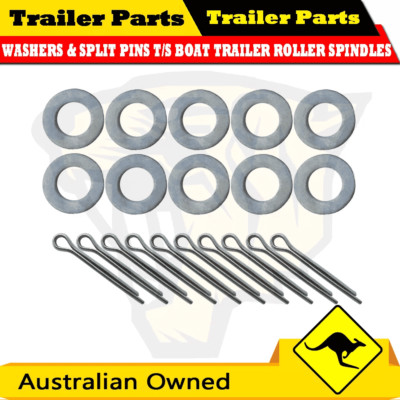 STAINLESS STEEL WASHERS & SPLIT PINS T/S BOAT TRAILER ROLLER SPINDLES ...