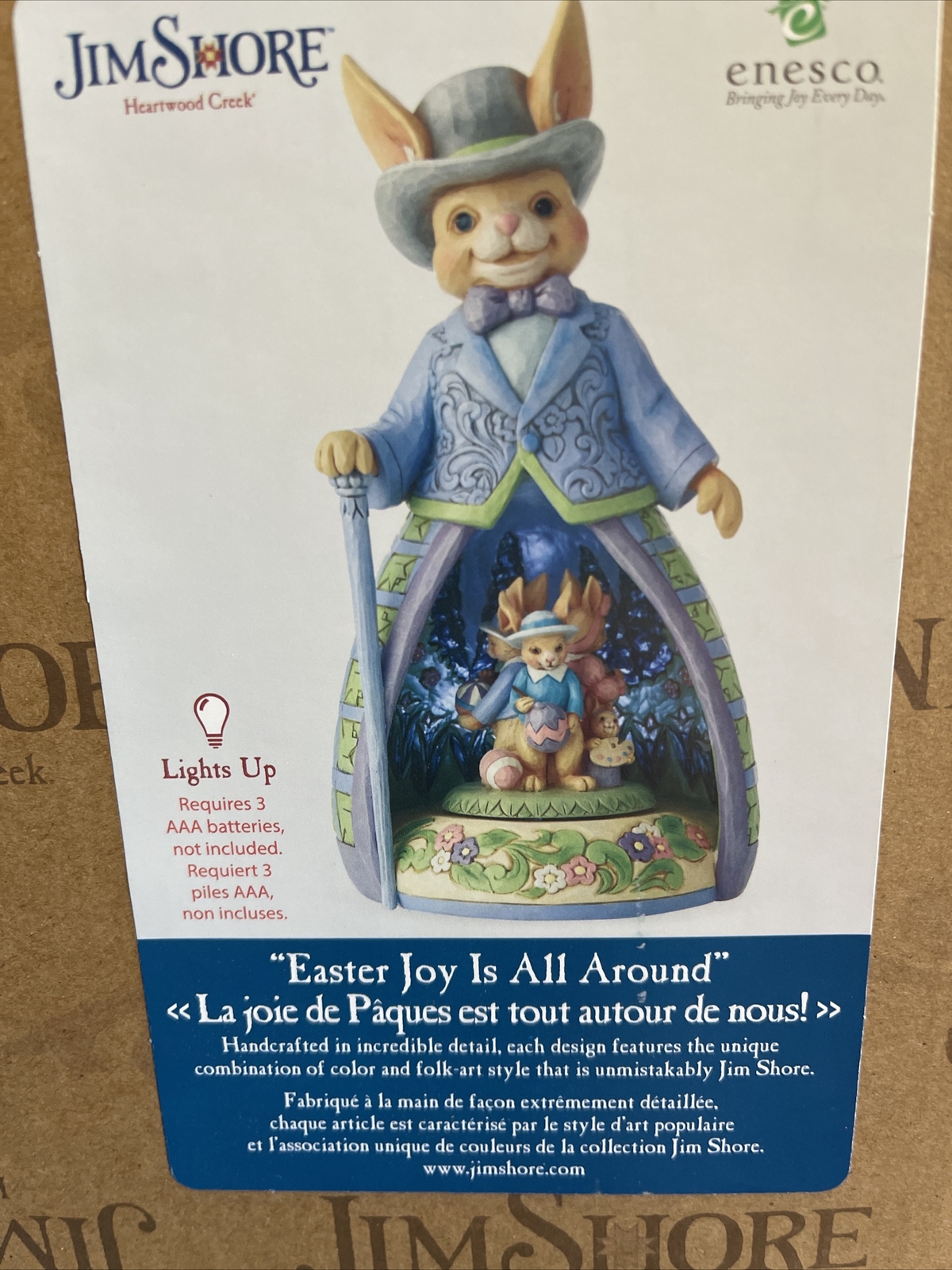 Jim Shore ~EASTER JOY IS ALL AROUND~ Easter Bunny Lit Rotating Figurine ...