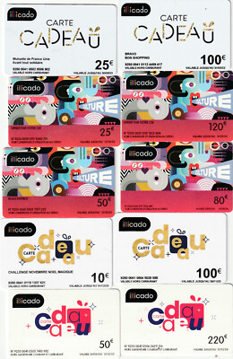 ## LOT n° 11 / 10 cartes cdx diverses ## Carte cadeau GIFT CARD ...