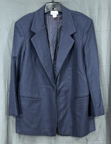 JOSEPH GEE Women's NAVY BLUE WOOL Single Button JACKET SPORT COAT ...