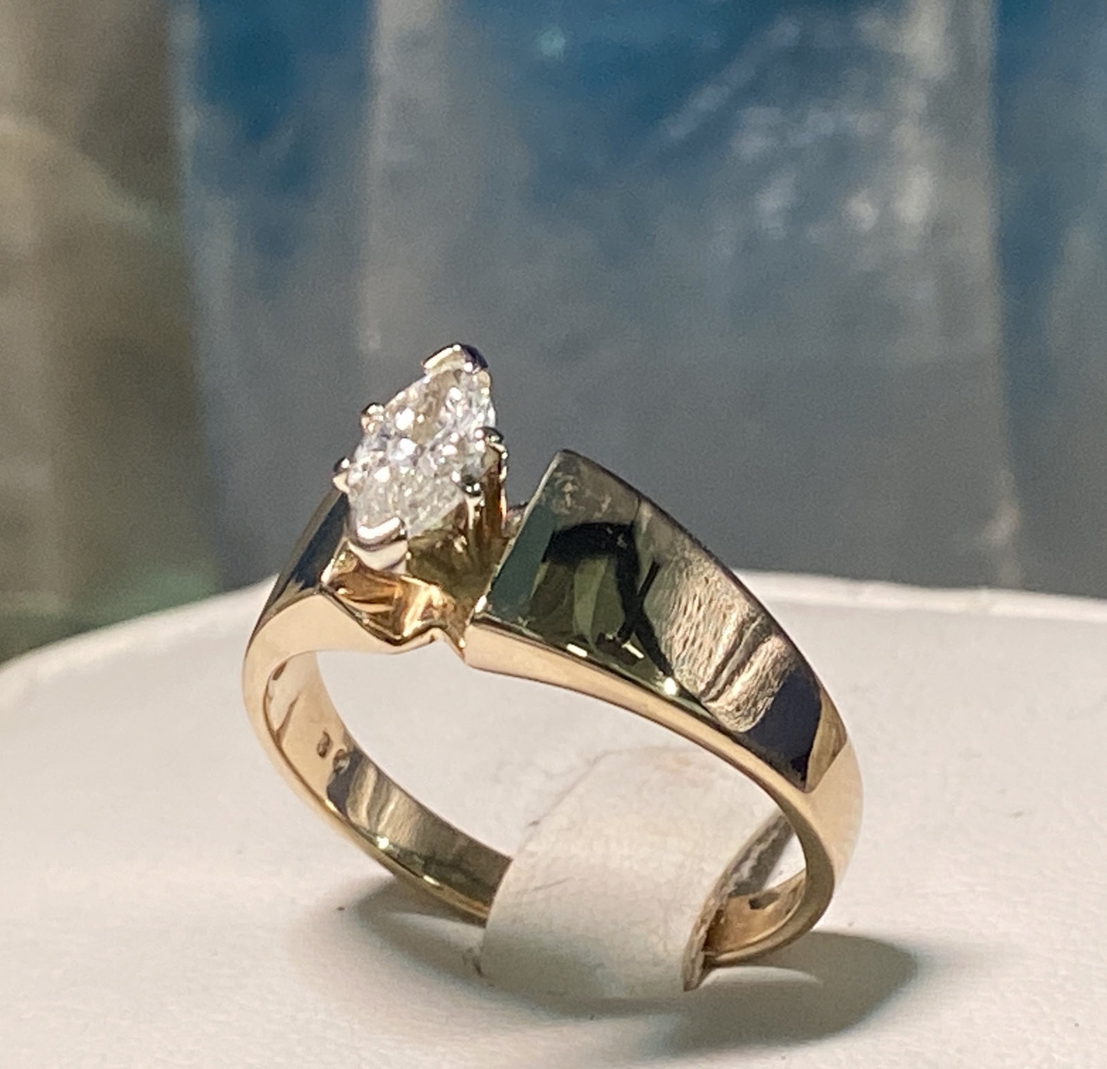 MAGIGLO X 14K YLW GOLD .41Ct Marquise-Cut Diamond Ring Sz9.75(AN124-57 ...