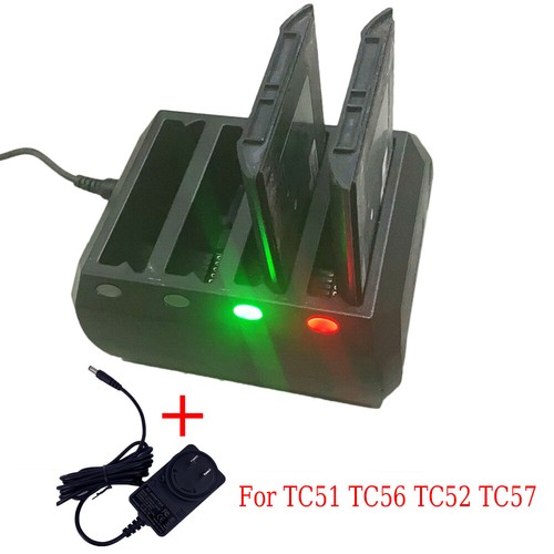 4-Slot Battery Charging Cradle + Adapter For Zebra Motorola TC51 TC56 ...