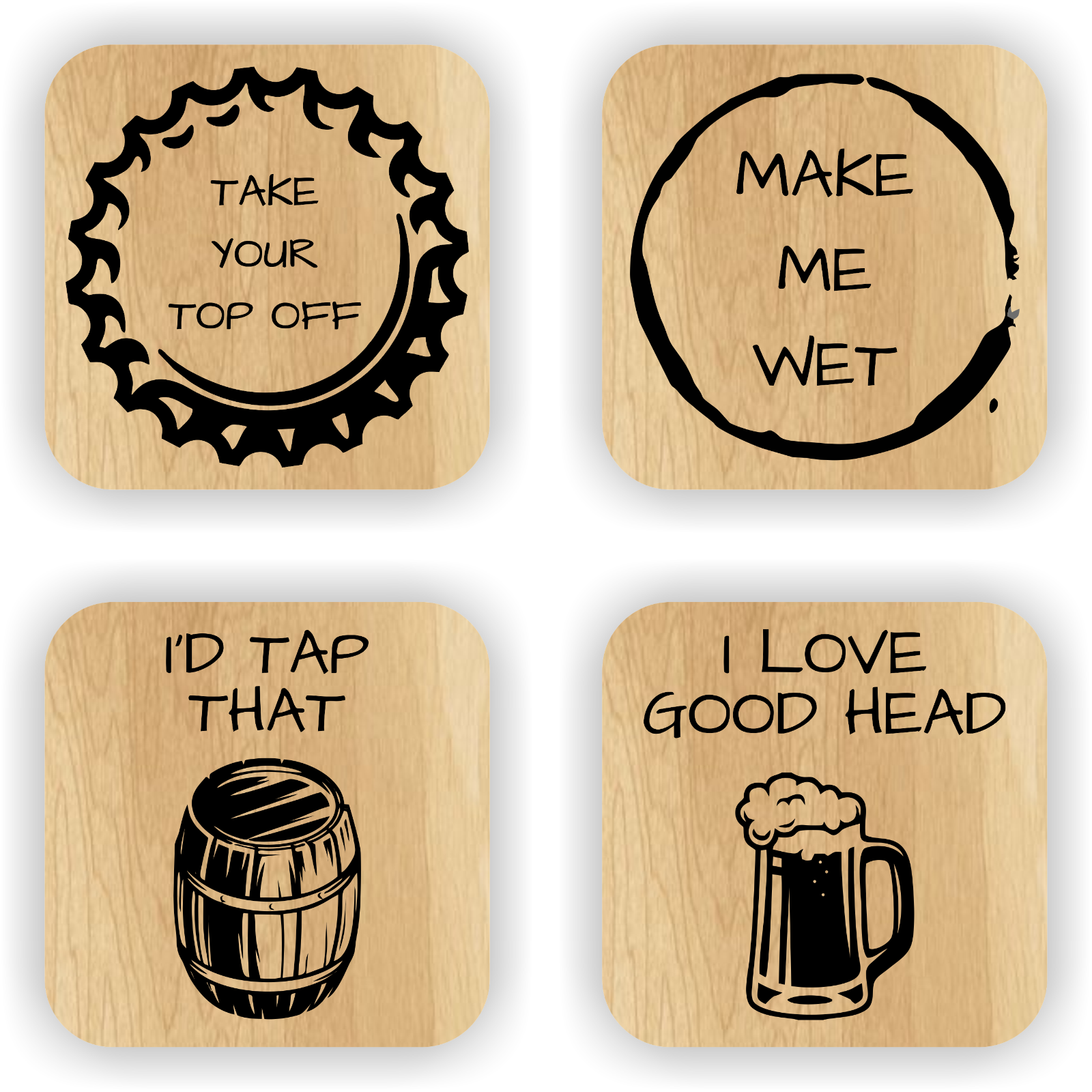 Rude Beer Coasters - Funny NOVELTY COASTERS GIFT IDEAS Dad Fathers Day ...